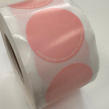 HEROLABEL - Circle Compostable Stickers (Direct Thermal) - White or Pi ...