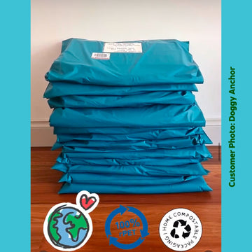Home Compostable Teal Green Shipping Mailers | Hero Packaging
