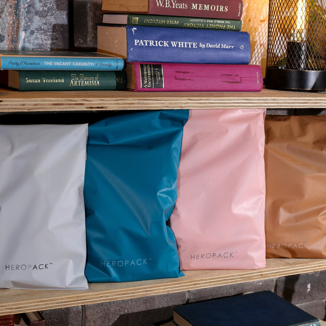 Home Compostable Teal Green Shipping Mailers | Hero Packaging