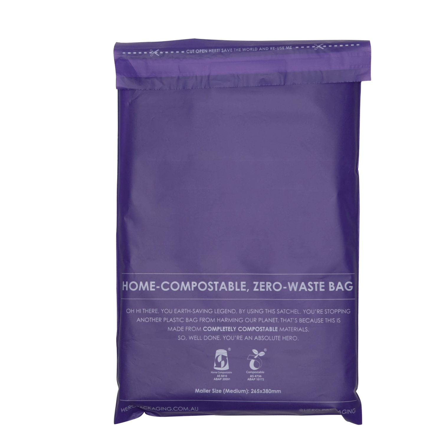 Home Compostable Purple Shipping Mailers | Hero Packaging