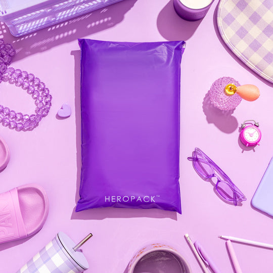 Home Compostable Purple Shipping Mailers | Hero Packaging