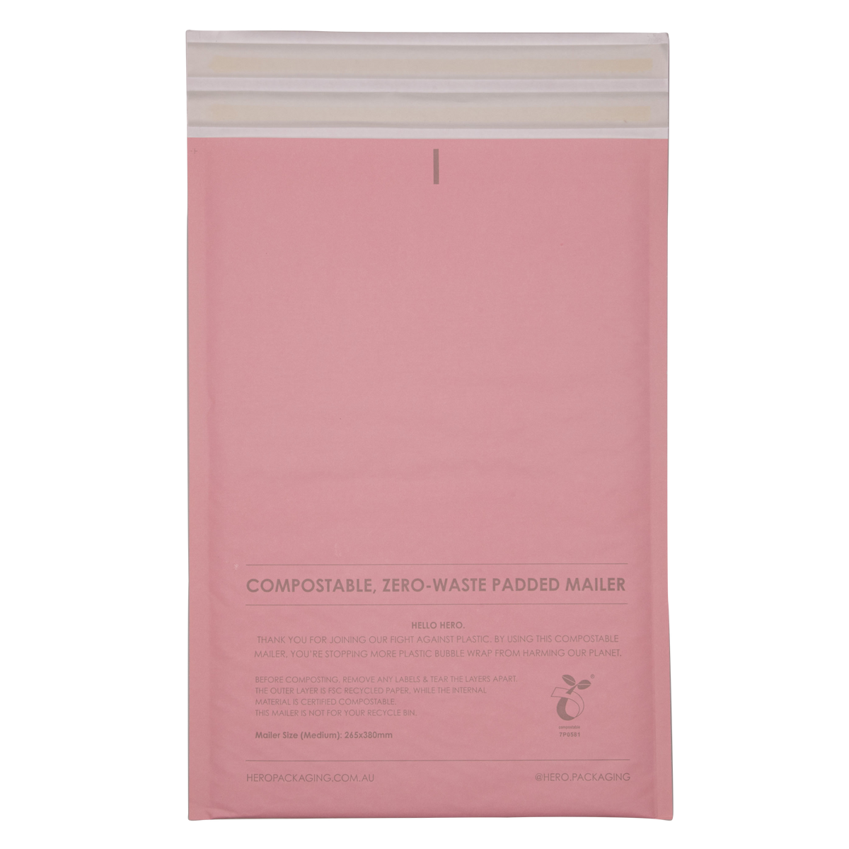 Compostable Padded Pink Mailers & Shipping Bags | Hero Packaging