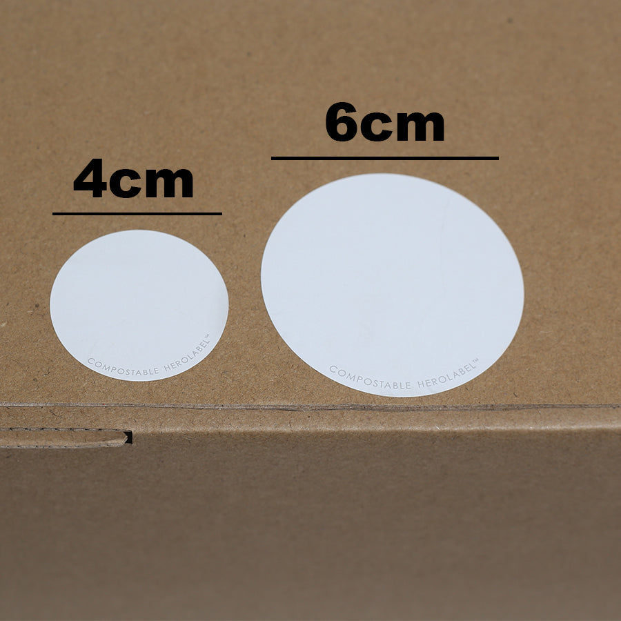 HEROLABEL - Circle Compostable Stickers (Direct Thermal) – Hero Packaging